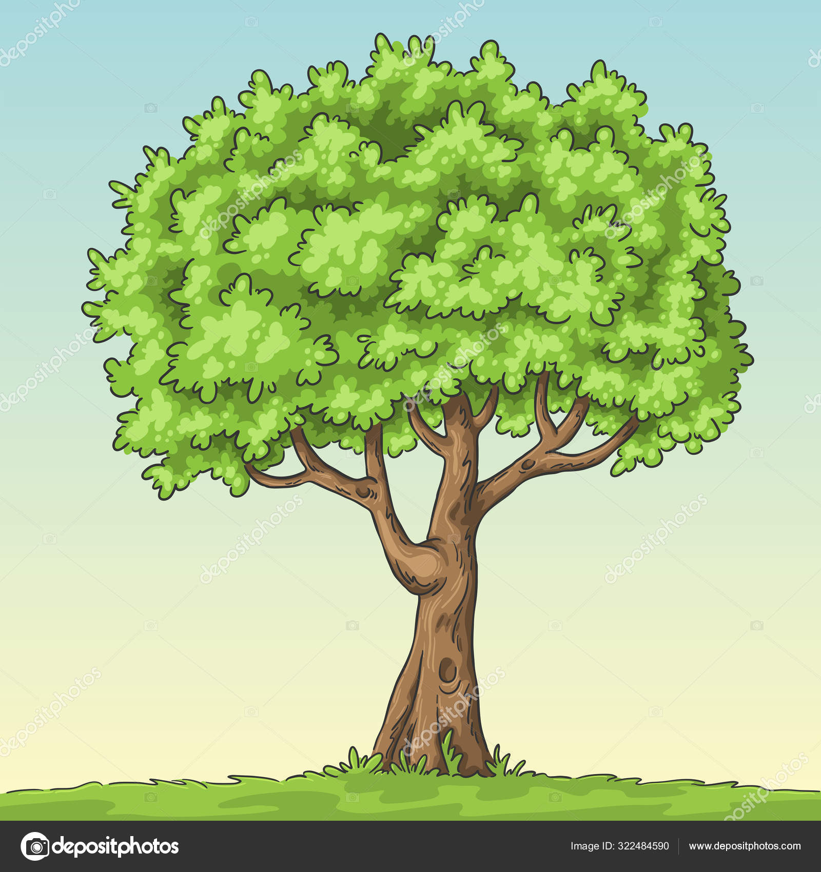Cartoon Summer Tree Stock Vector by ©G.Wolf 322484590
