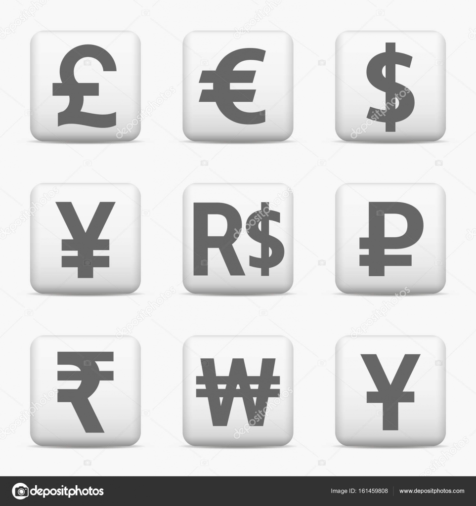 Currency icons set, web buttons Stock Vector Image by ©fad82 #161459808