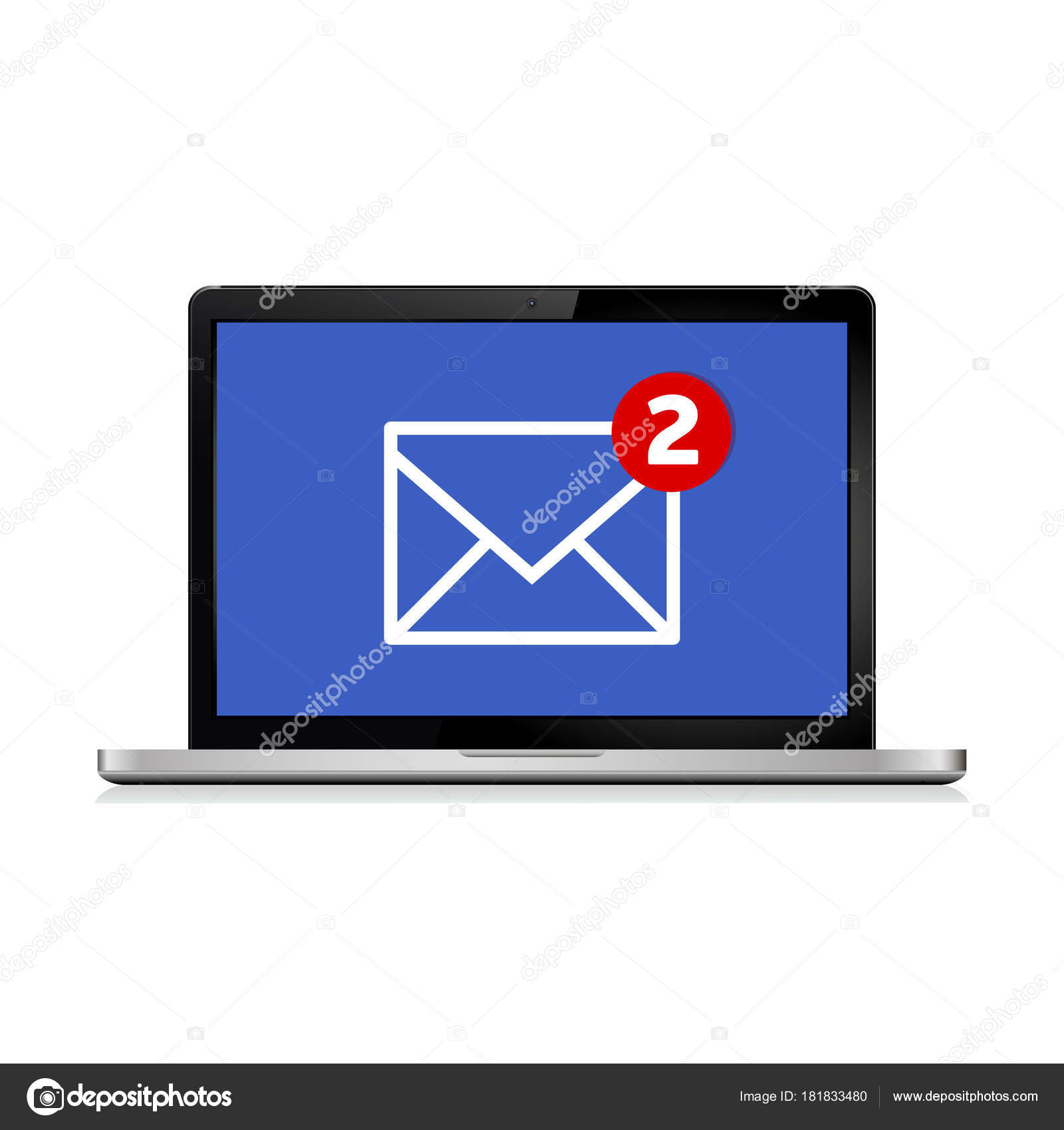 Laptop with new email sign on screen — Stock Vector © fad82 #181833480