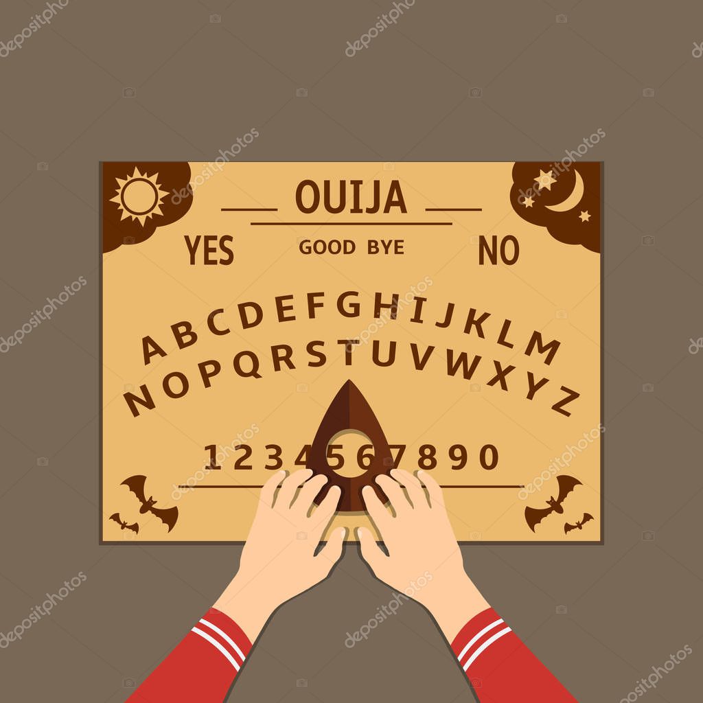 Ouija board flat design illustration — Stock Vector © fad82 #183493100
