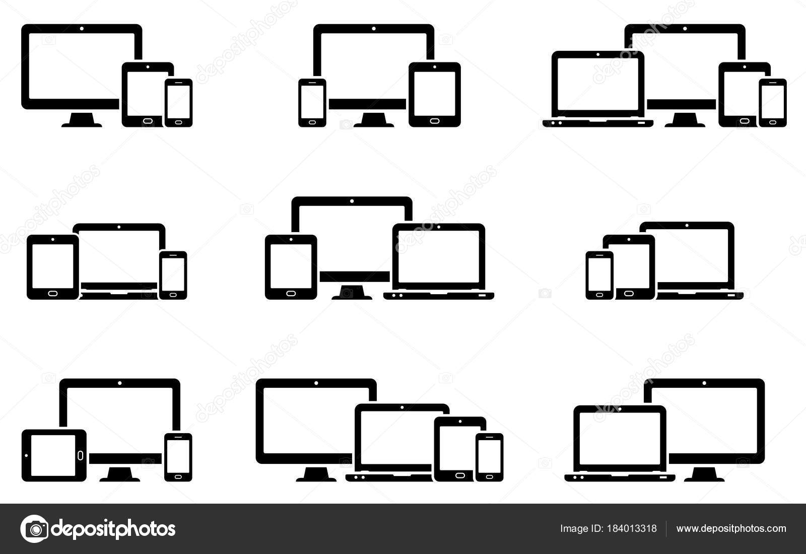 Responsive web design icons for computer monitor, smartphone, tablet ... Responsive web design icons for computer monitor, smartphone, tablet ...