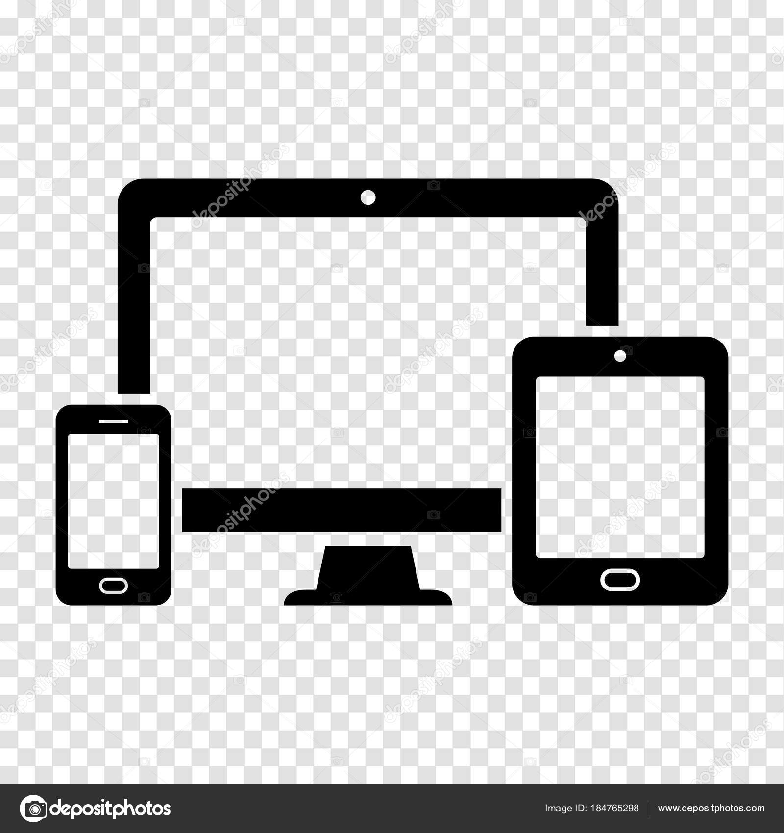 Responsive design for web - computer screen, smart phone, tablet icon ...