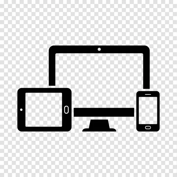 Responsive design for web - computer screen, smart phone, tablet icon ...