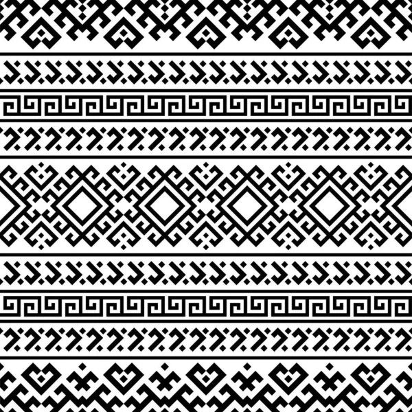 Aztec tribal seamless black and white pattern Stock Vector Image by ...