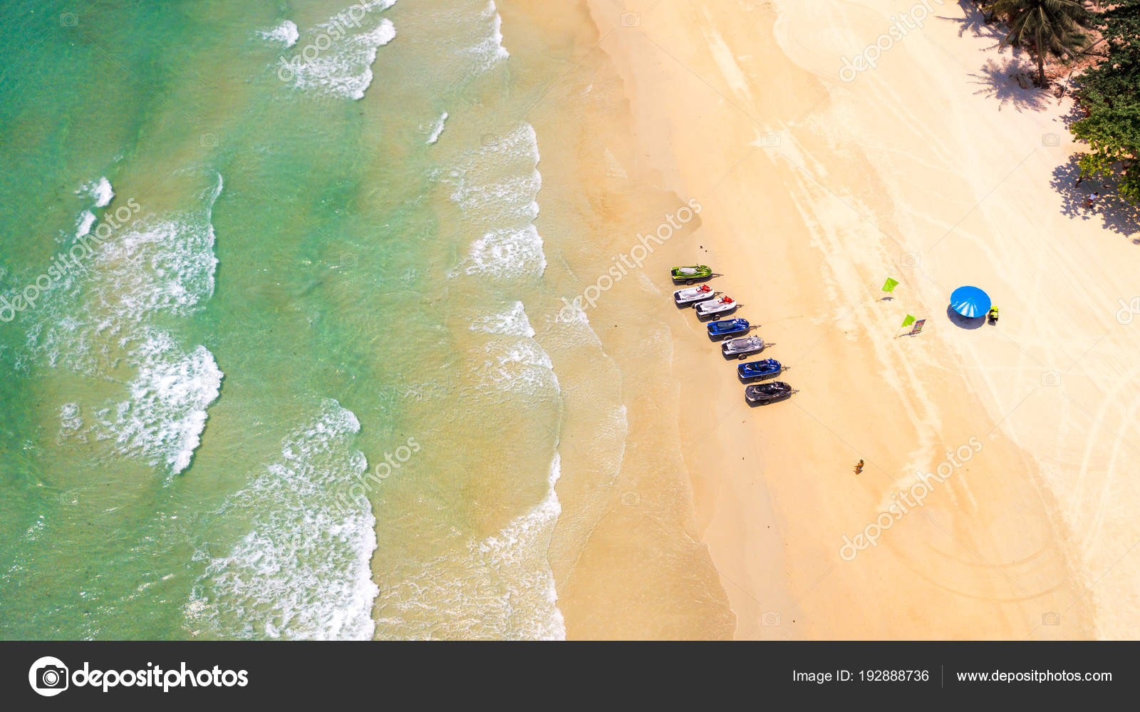 Aerial Bird Eye View Sea Waves Sand Beach Coast Line Stock Photo by ...