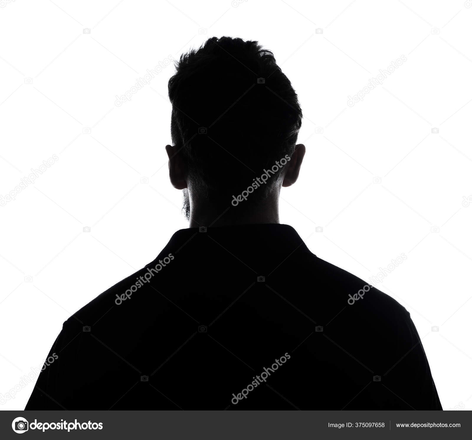 Silhouette Male Person Back View Back Lit White Stock Photo by ©ooGleb ...