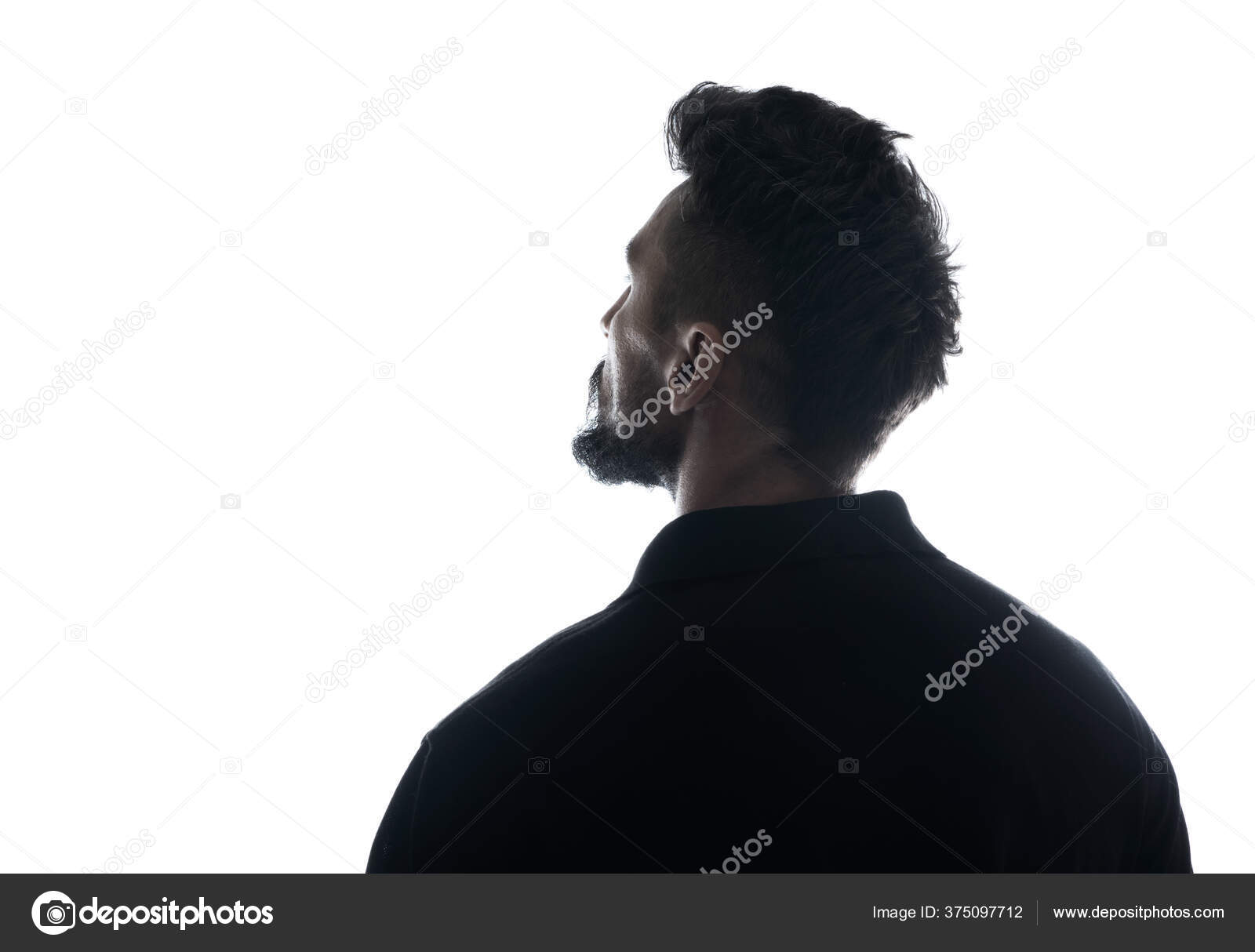 Silhouette Male Person Back View Back Lit White Stock Photo by ©ooGleb ...