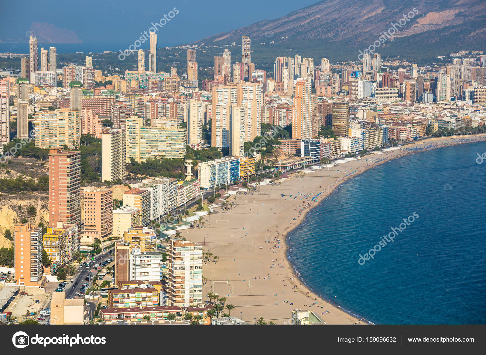 Benidorm levante playa vista aérea en alicante españa: fotografía de ...
