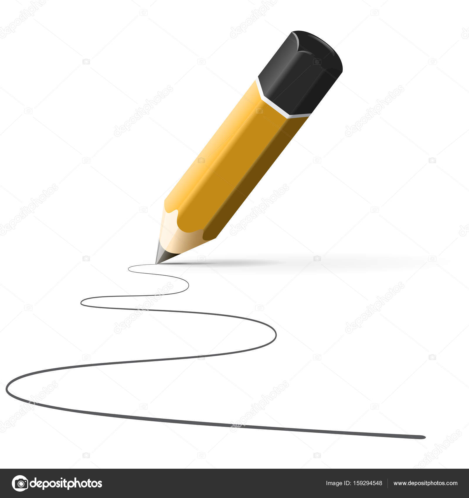 Simple pencil with drawn line Stock Vector Image by ©mizar_219842 ...