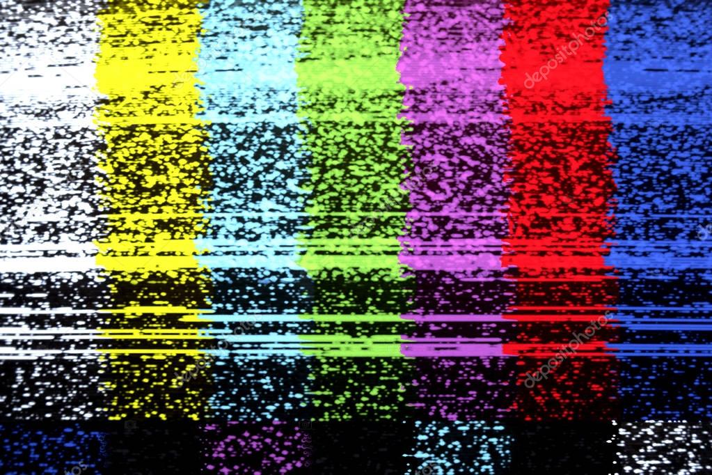 Una pantalla de video con un fallo estático de una señal fallida. 2022