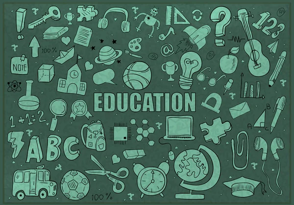 Back of School Objects background, drawing by hand vector Stock Vector ...