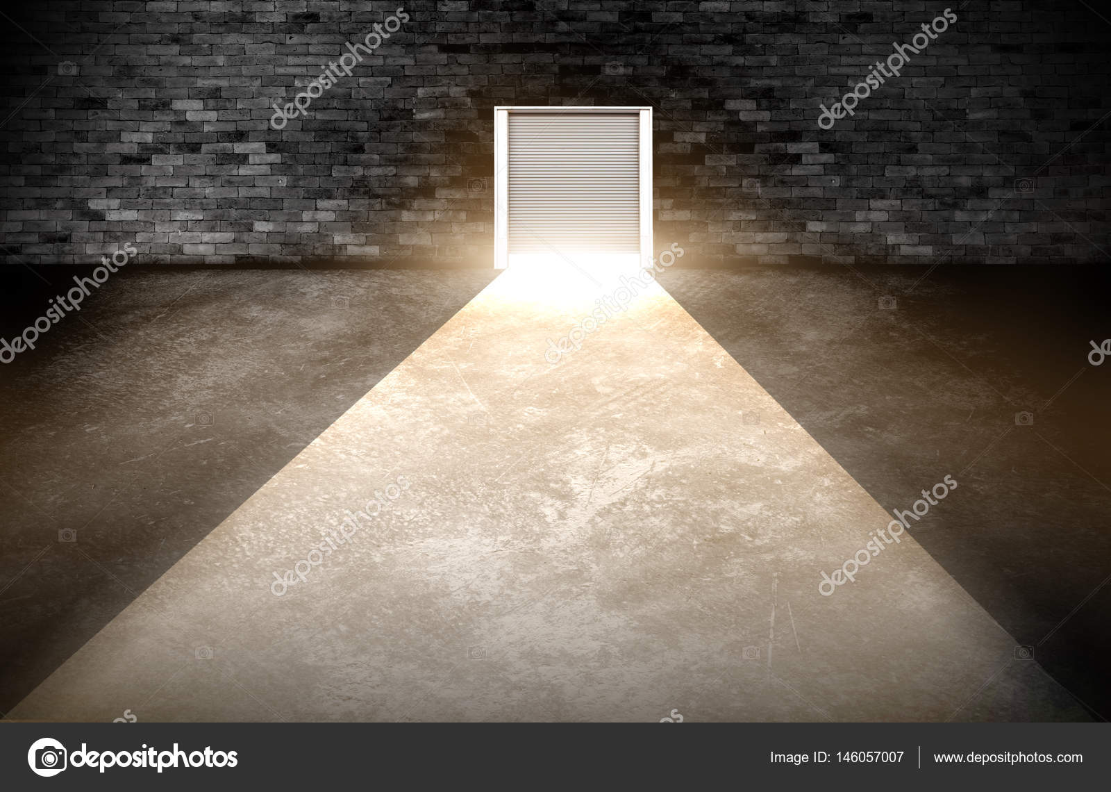 Opening Roller Shutter Door Concrete Floor Factory Building Industrial ...