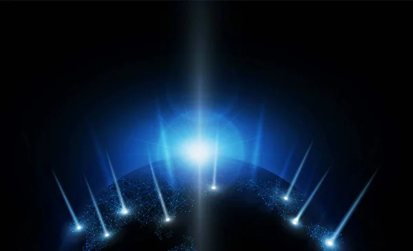 Abstract Light out technology background Hitech communication concept ...