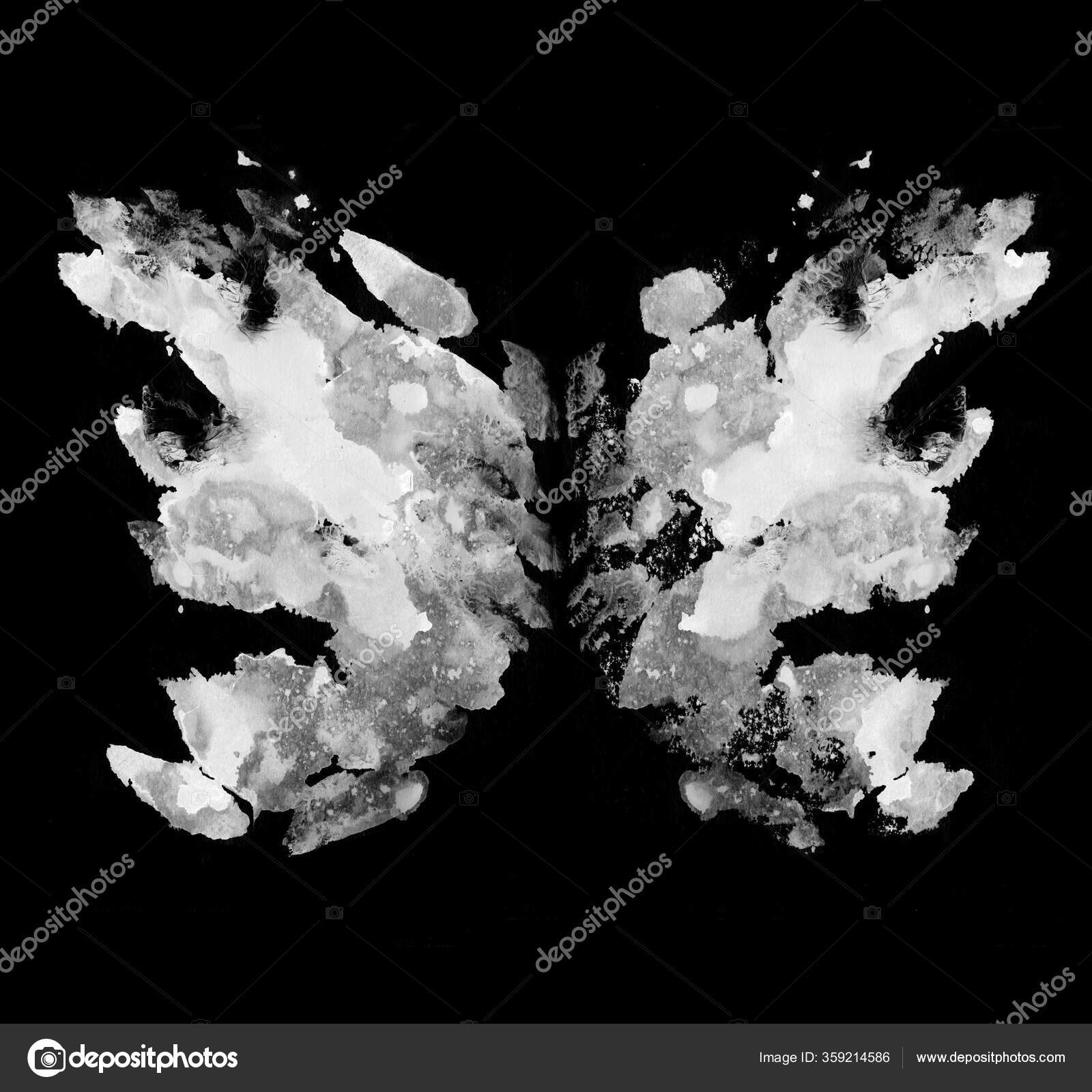Rorschach Test Made Ink Blot Psychological Test Silhouette Black ...