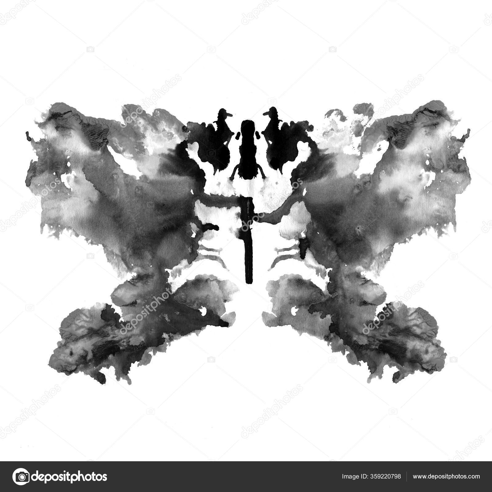 Rorschach Test Made Ink Blot Psychological Test Silhouette Black ...