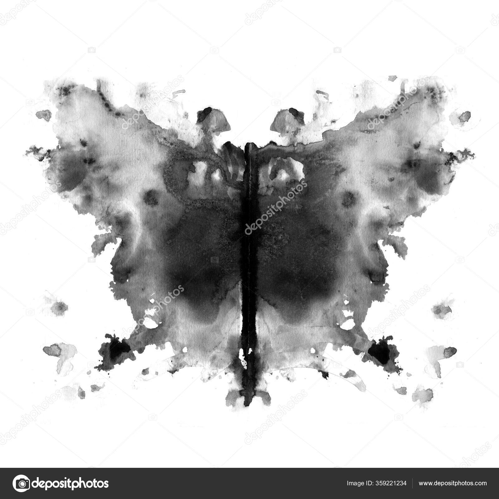 Rorschach Test Made Ink Blot Psychological Test Silhouette Black ...