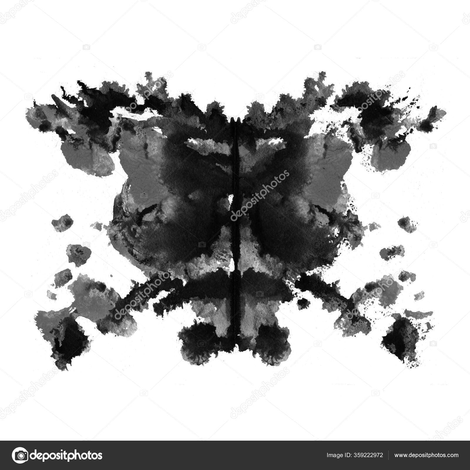 Rorschach Test Made Ink Blot Psychological Test Silhouette Black ...