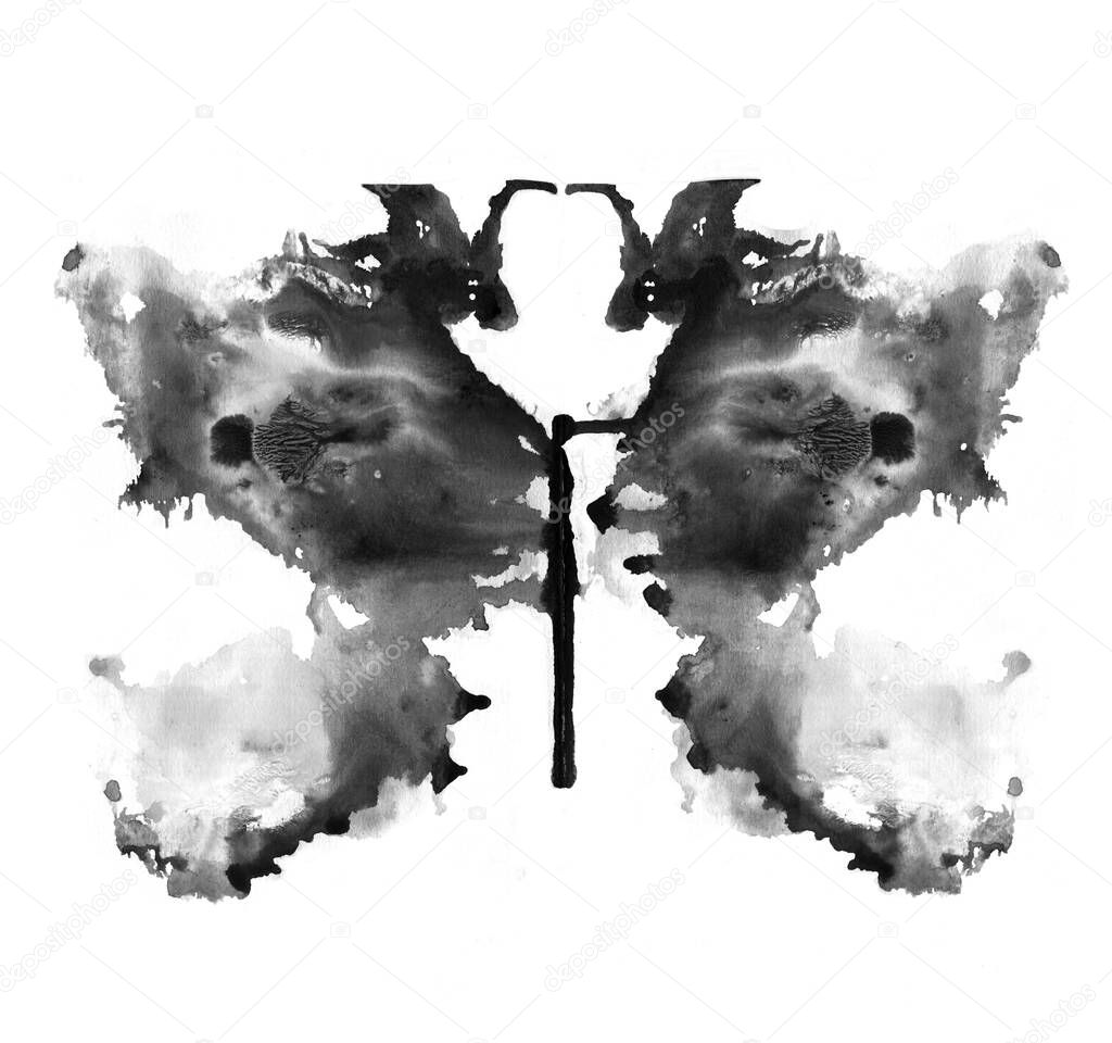 Prueba de Rorschach hecha con tinta. Prueba psicológica. Silueta de ...