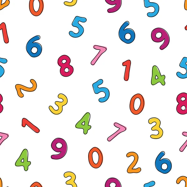 Cartoon Background Colorful Numbers Seamless Vector Pattern Stock ...
