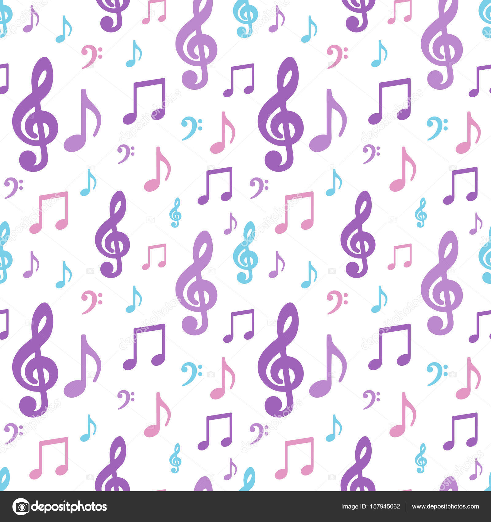 Seamless pattern with music notes on white background Stock Vector by ...