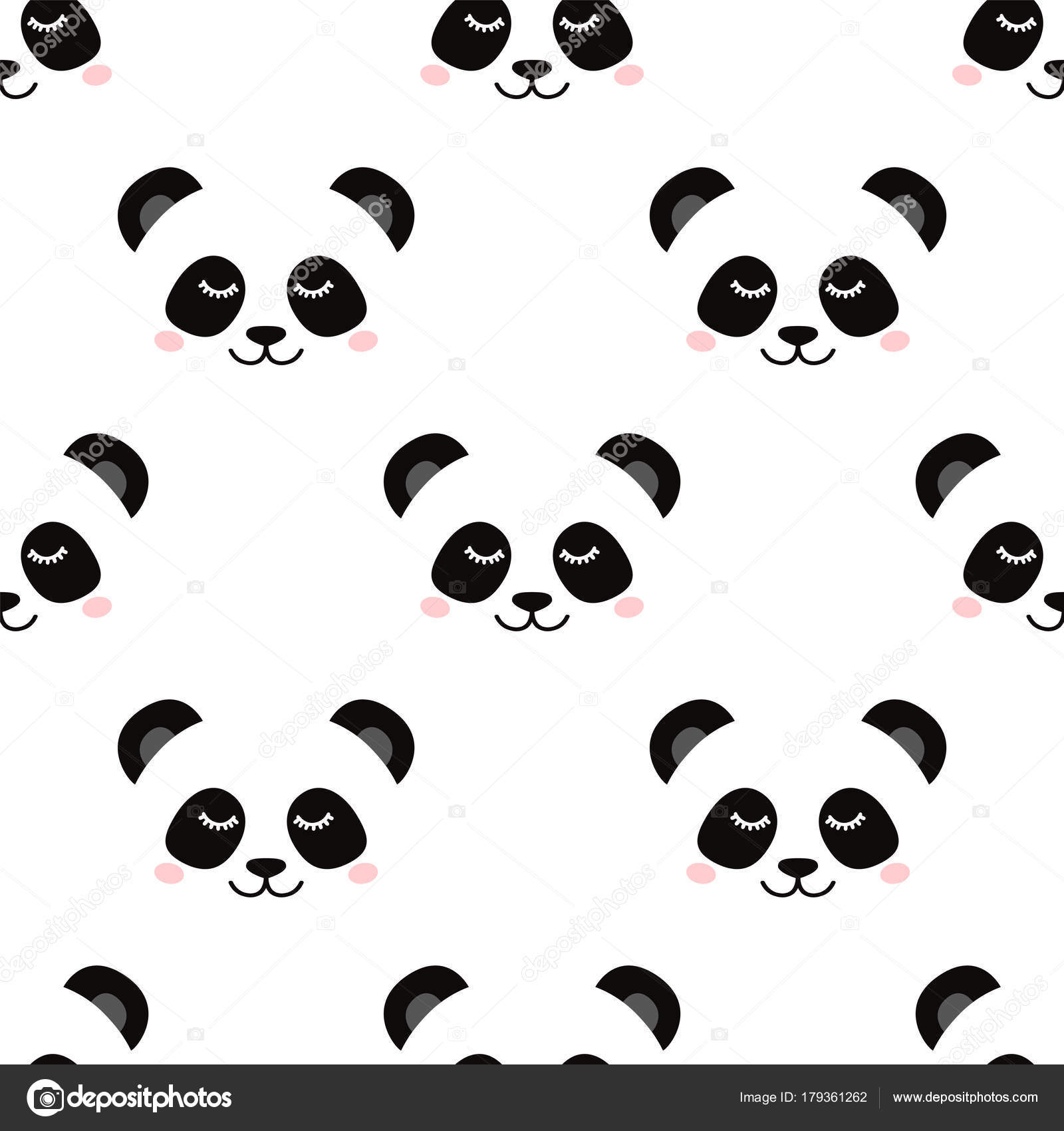 Sleepy panda face pattern Stock Vector by ©El4anes 179361262