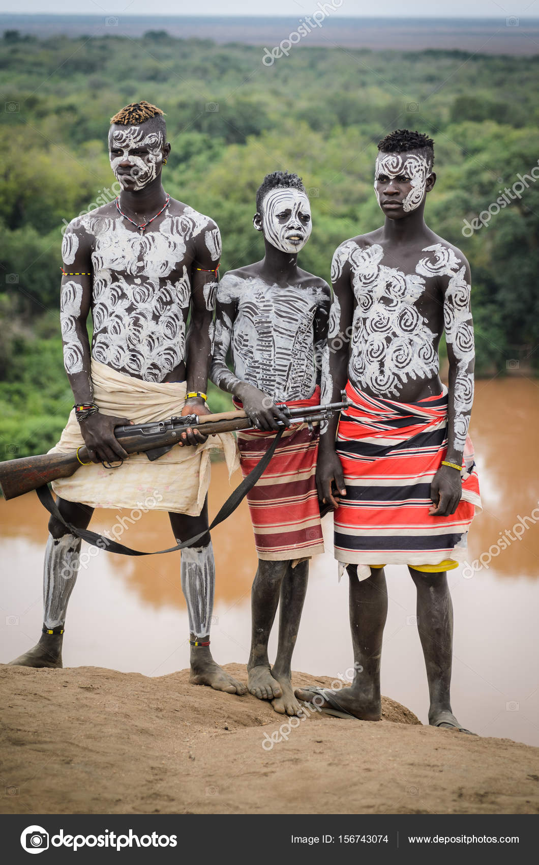 Karo young men on the banks of Omo river – Stock Editorial Photo ...