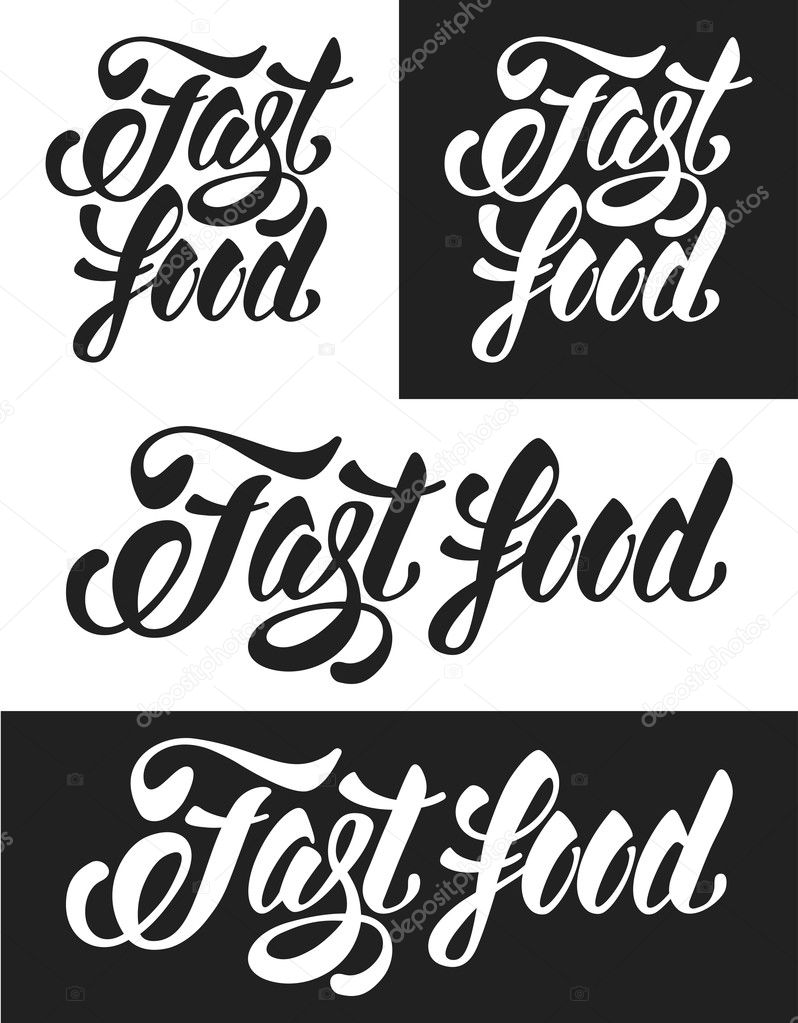 Fast Food Hand Drawn Calligraphic Lettering Stock Vector by ©Pazhyna ...