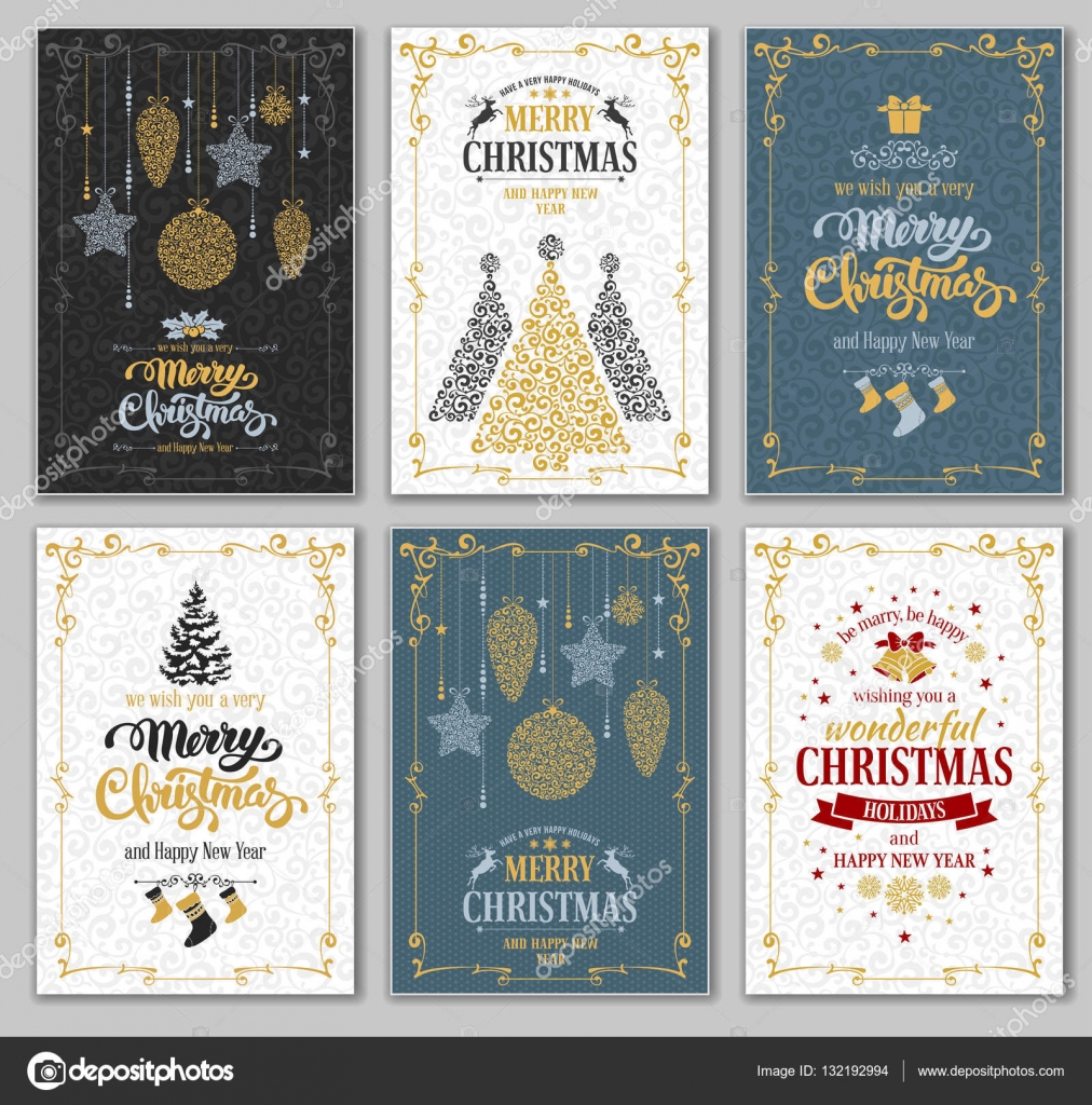 Christmas cards designs set Stock Vector by ©Pazhyna 132192994