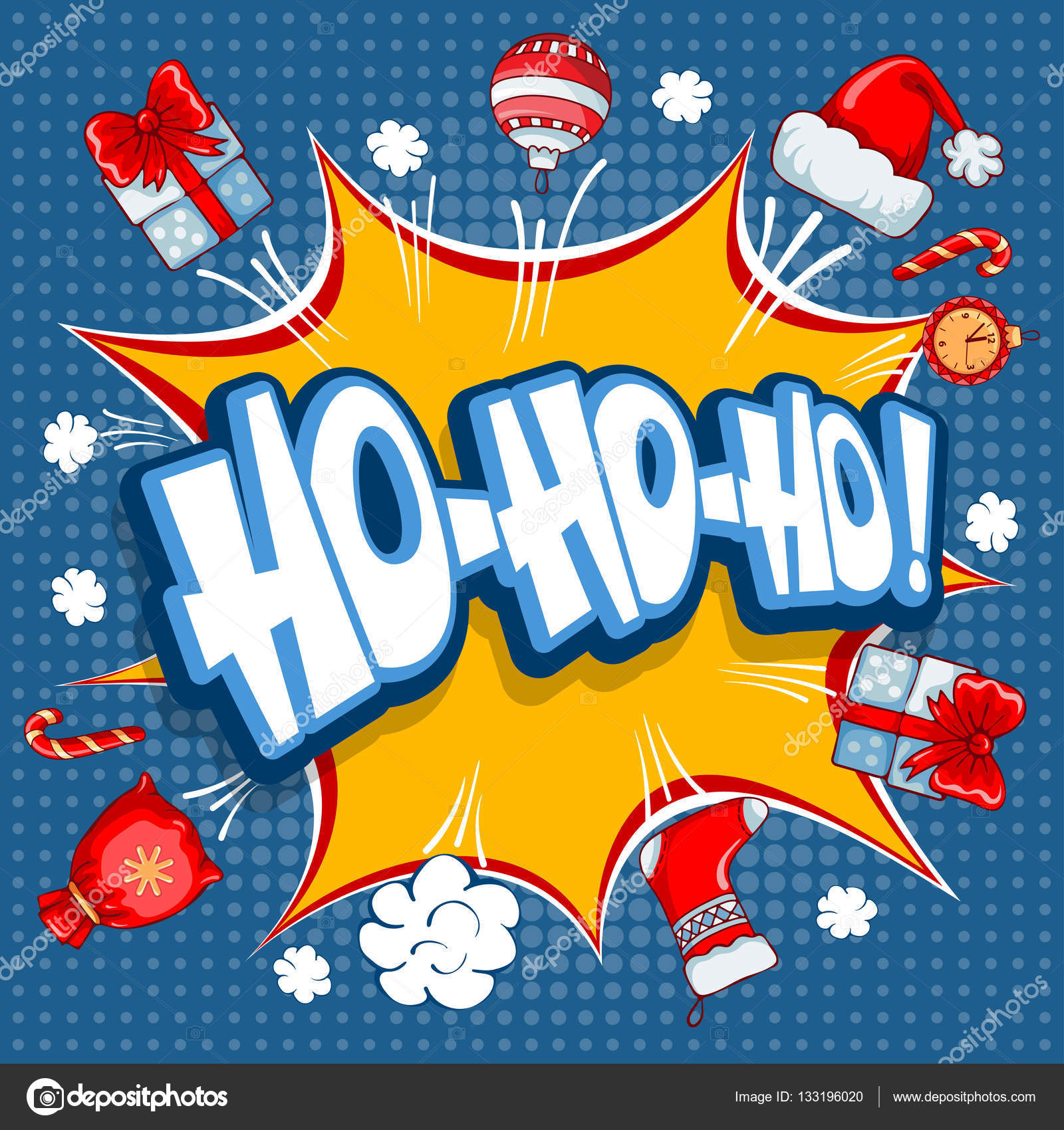 Christmas greeting in comic pop-art style Stock Vector Image by ...
