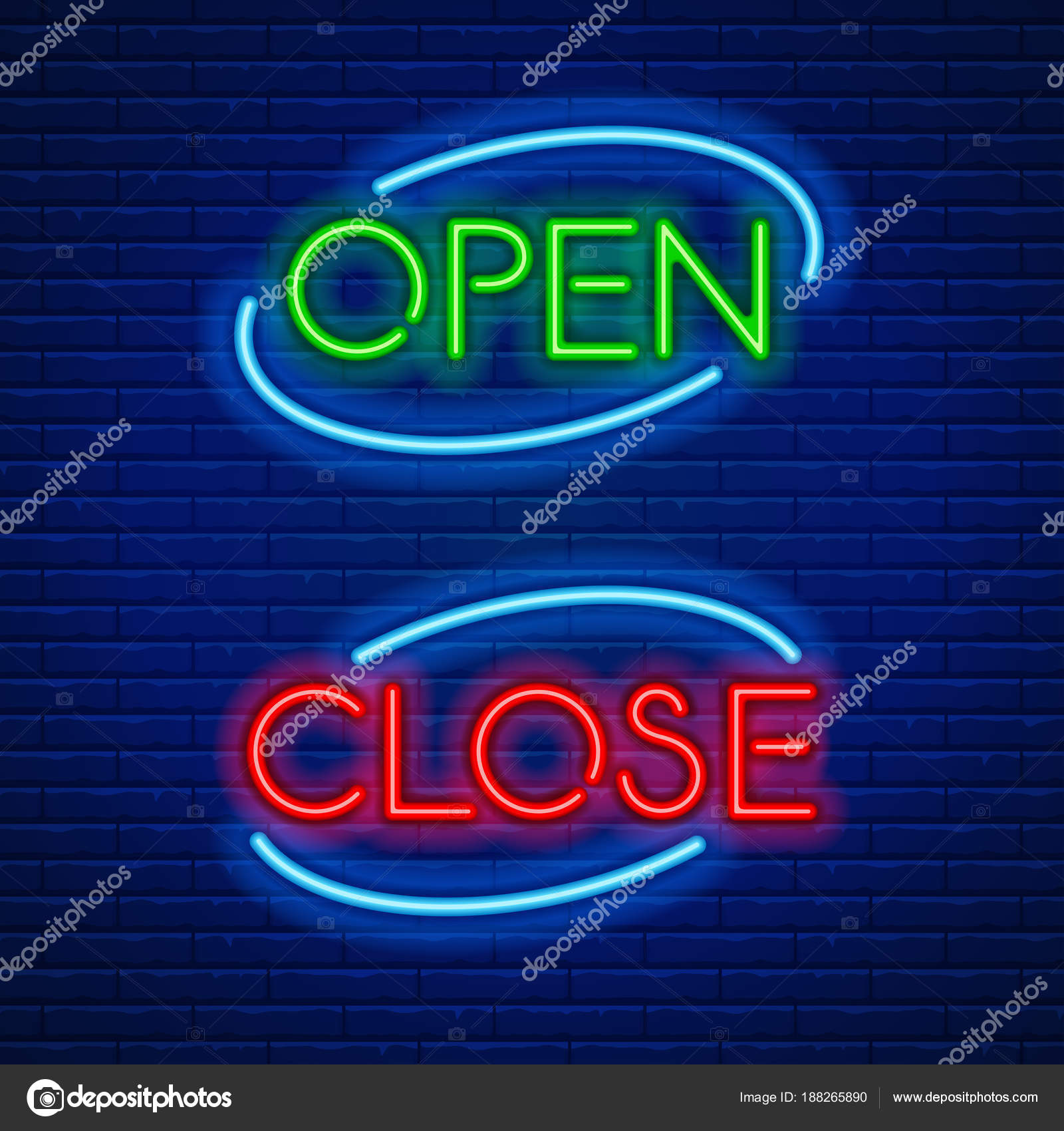 Neon signs open and close Stock Vector by ©Pazhyna 188265890
