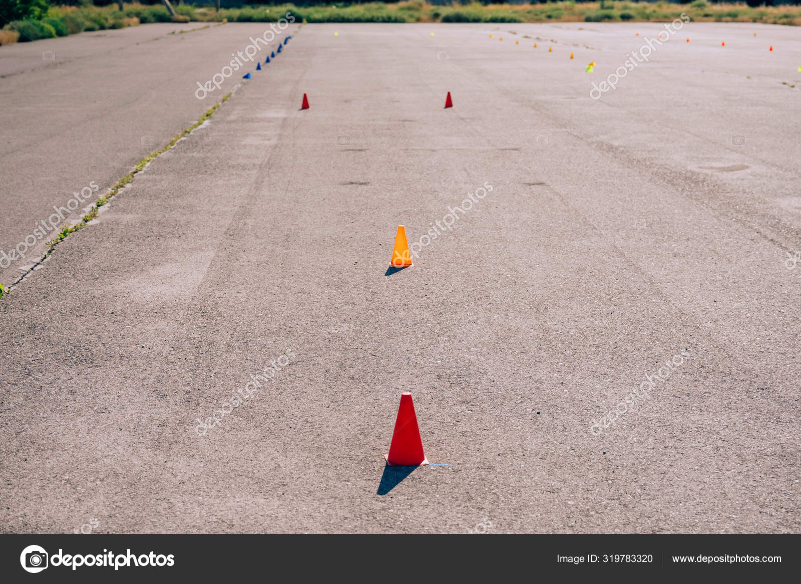 Cones Site Bikers Traffic Cones Training Ground Driving School Circuit ...