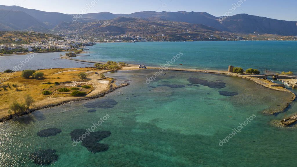 Vista aérea de la isla Spinalonga, Creta, Grecia 2024