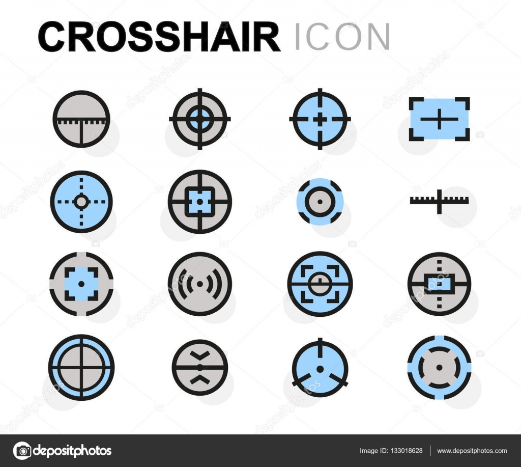 Vector flat crosshair icons set Stock Vector by ©skarin1 133018628