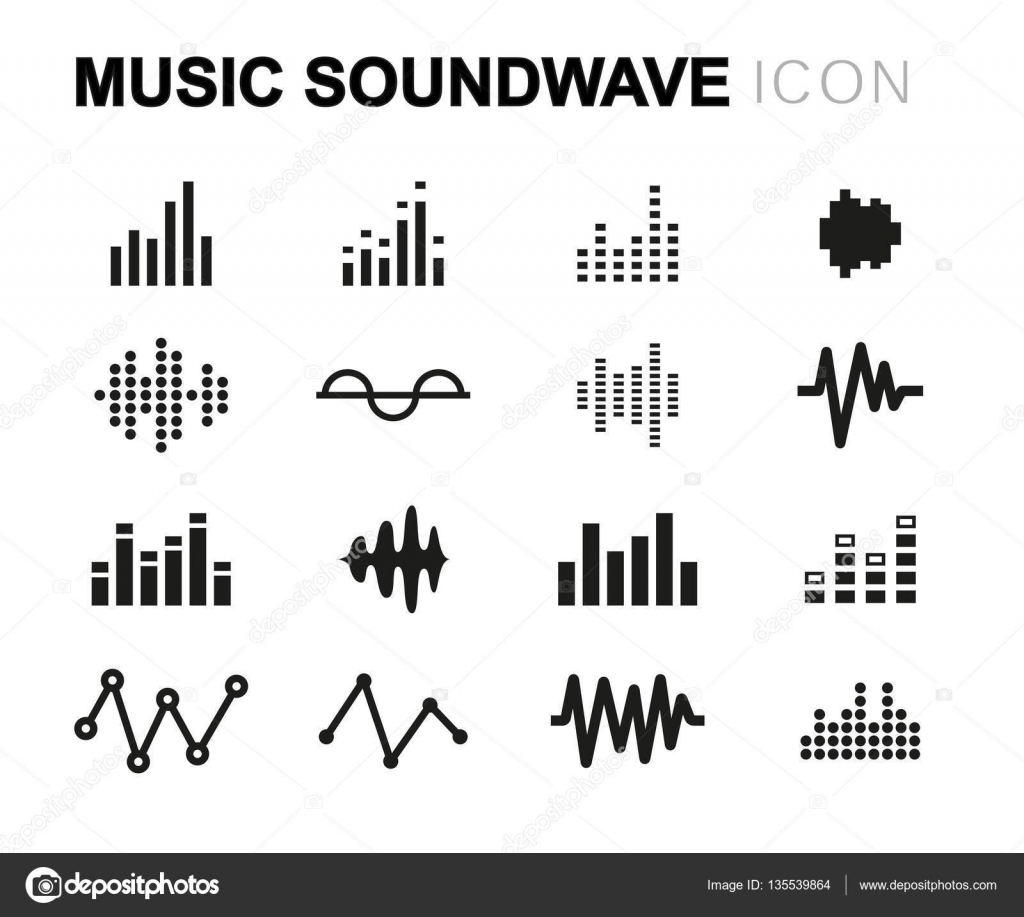 Vector line music soundwave icons set — Stock Vector © skarin1 #135539864