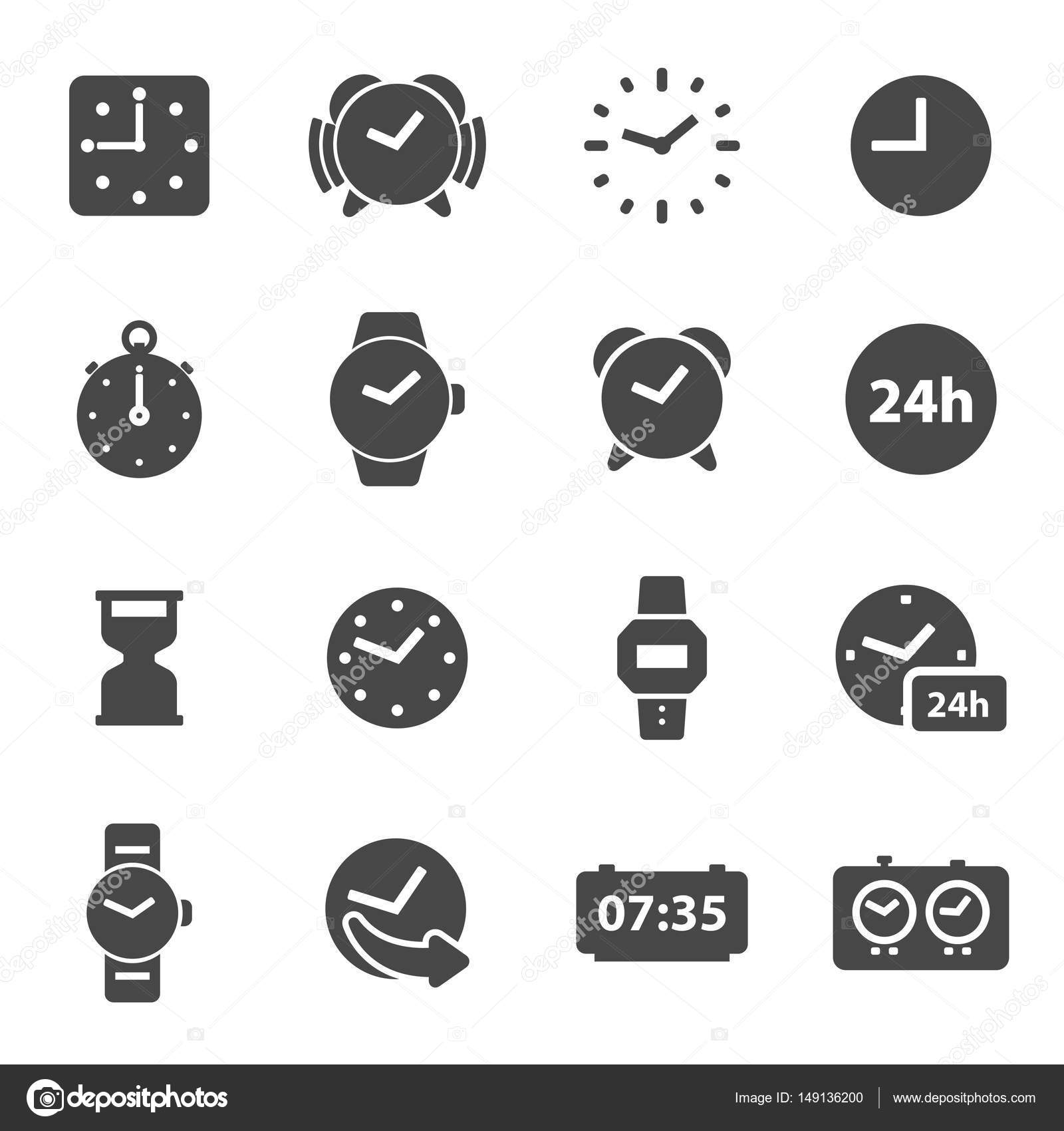 Vector black time icons set Stock Vector Image by ©skarin1 #149136200