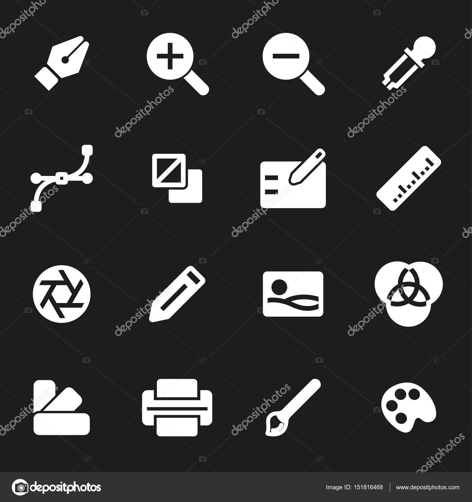 Vector white graphic design icons set Stock Vector Image by ©skarin1 ...