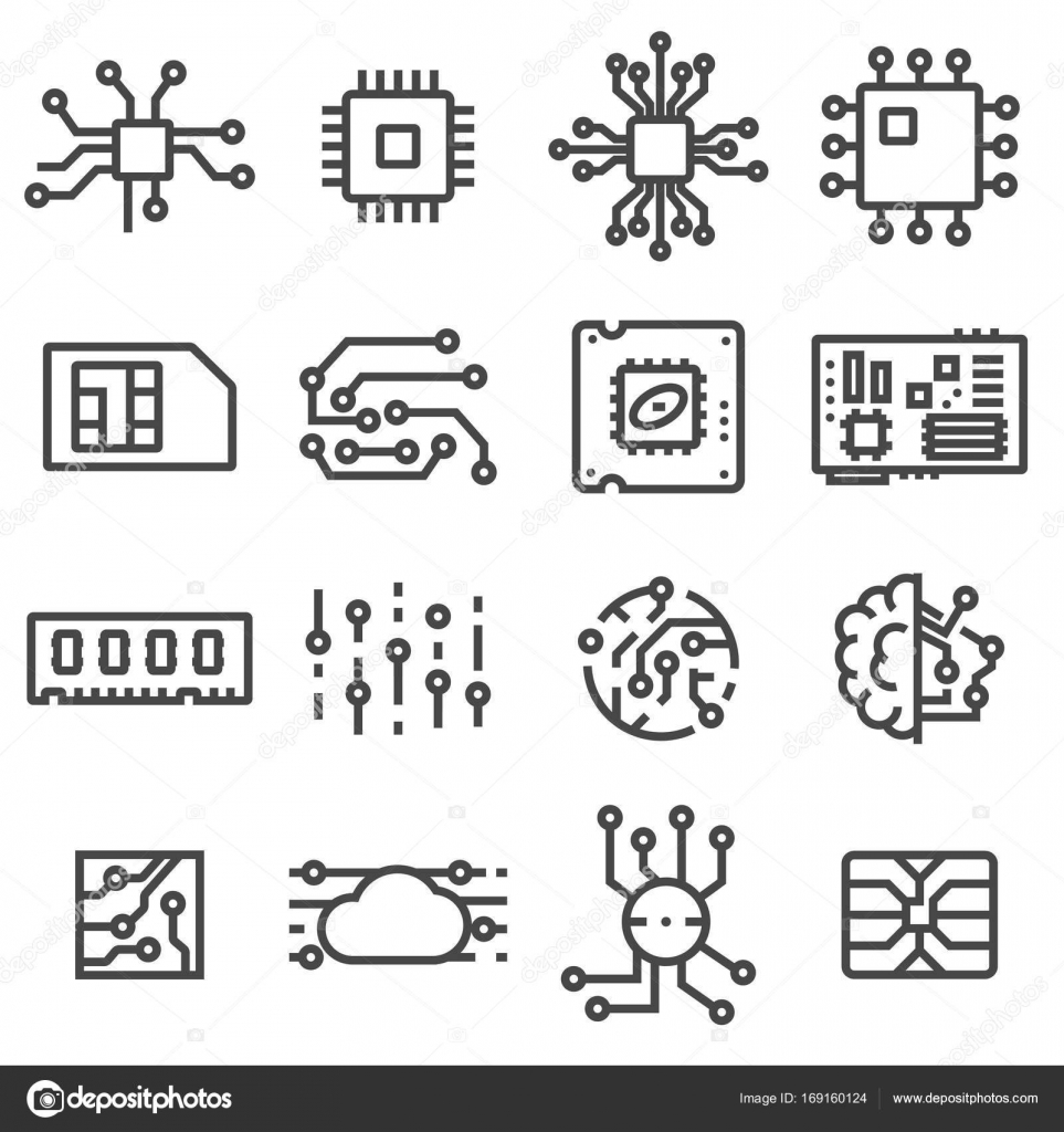 Vector Computer Chips icons set Stock Vector Image by ©skarin1 #169160124