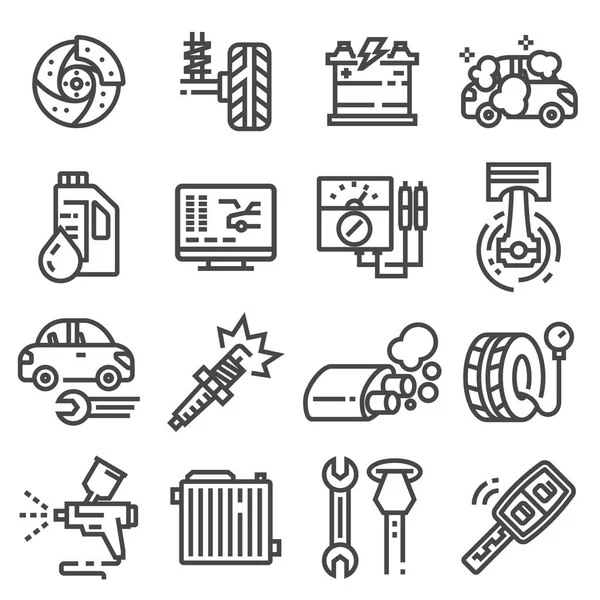 Vector illustration Car parts line icons set. Auto service repair ...