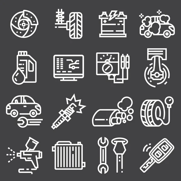 Vector illustration Car parts line icons set. Auto service repair ...