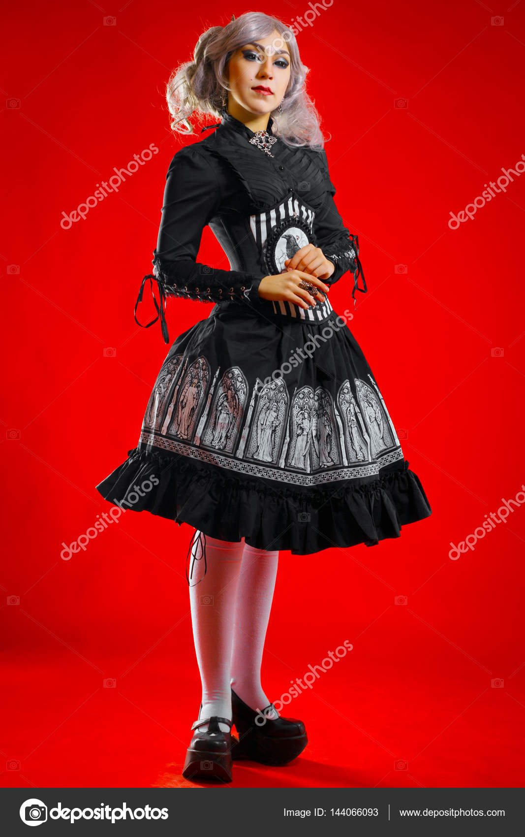Old-fashioned gothic girl Stock Photo by ©IgorFaun 144066093