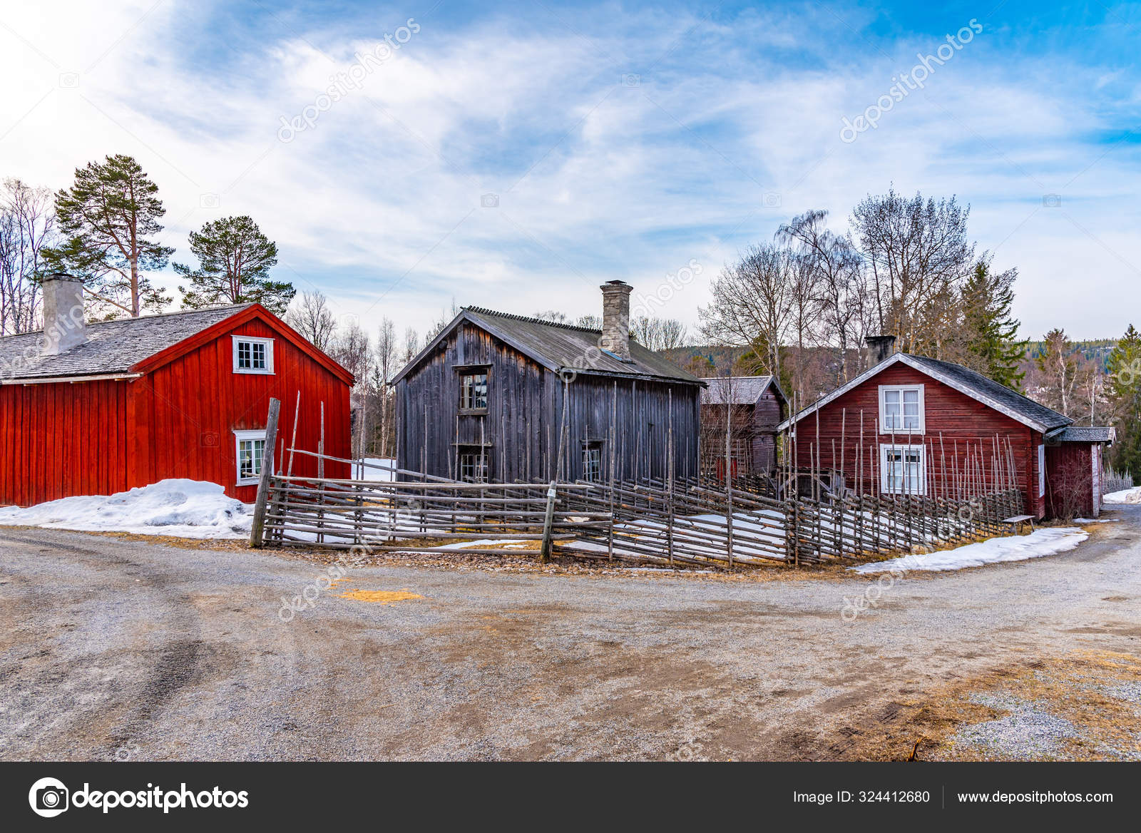 Examples of rural architecture in the Jamtli open-air museum in Stock ...