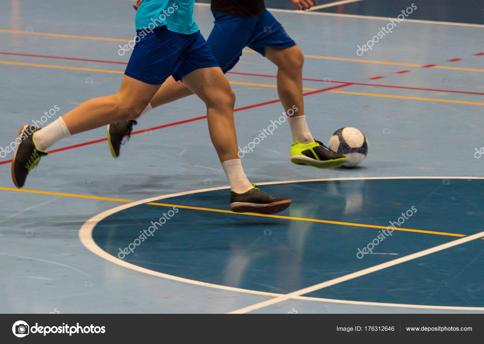 Futsal player sports hall — Stock Photo © baronb #176312646