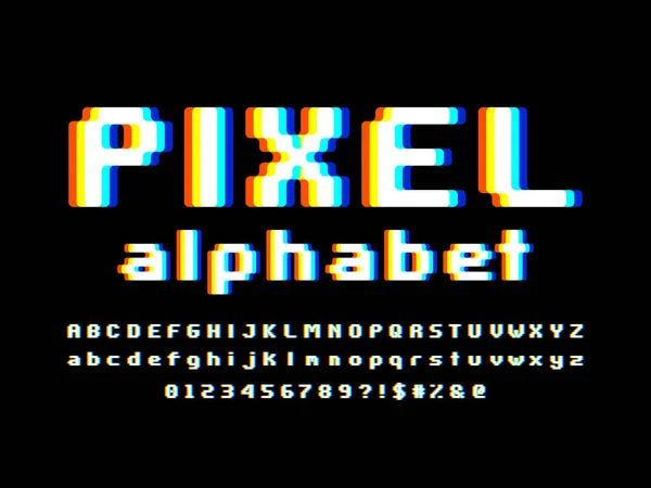 Pixel art alphabet Vektor Stok, Ilustrasi Pixel art alphabet Bebas ...