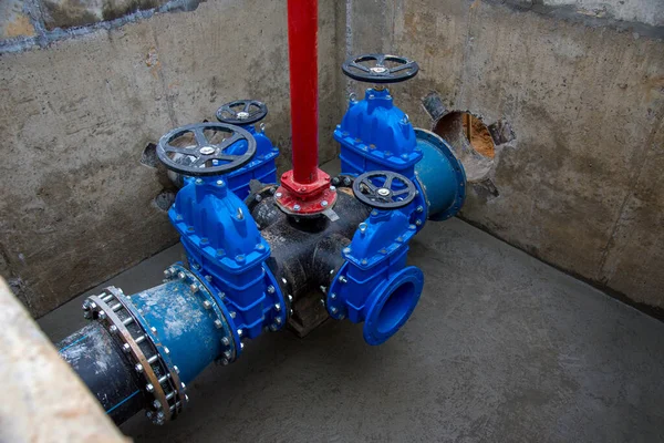 Gate Valves Valve Pit Underground Piping Networks Laying Water System ...