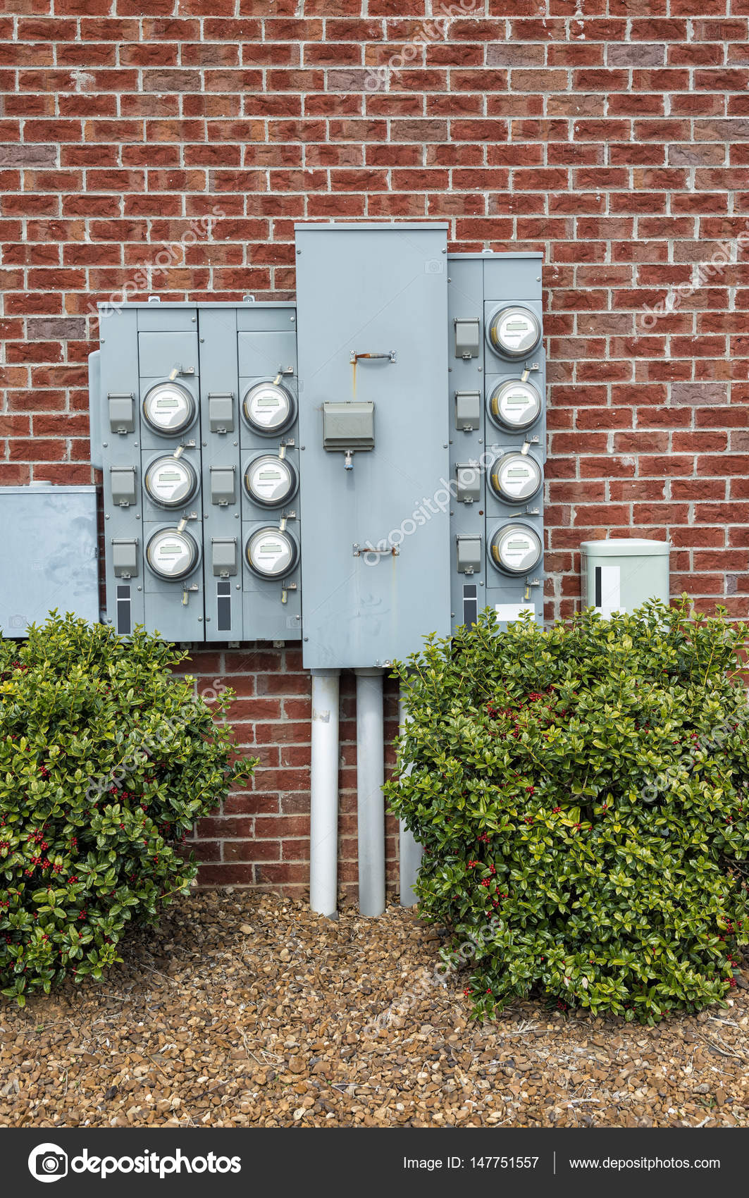 Electric Meters for Multi-family Apartment Building Stock Photo by ...