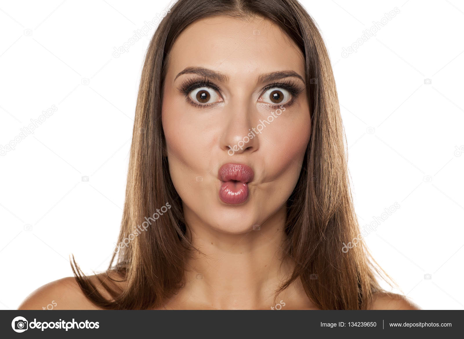 Woman making fish face — Stock Photo © VGeorgiev #134239650
