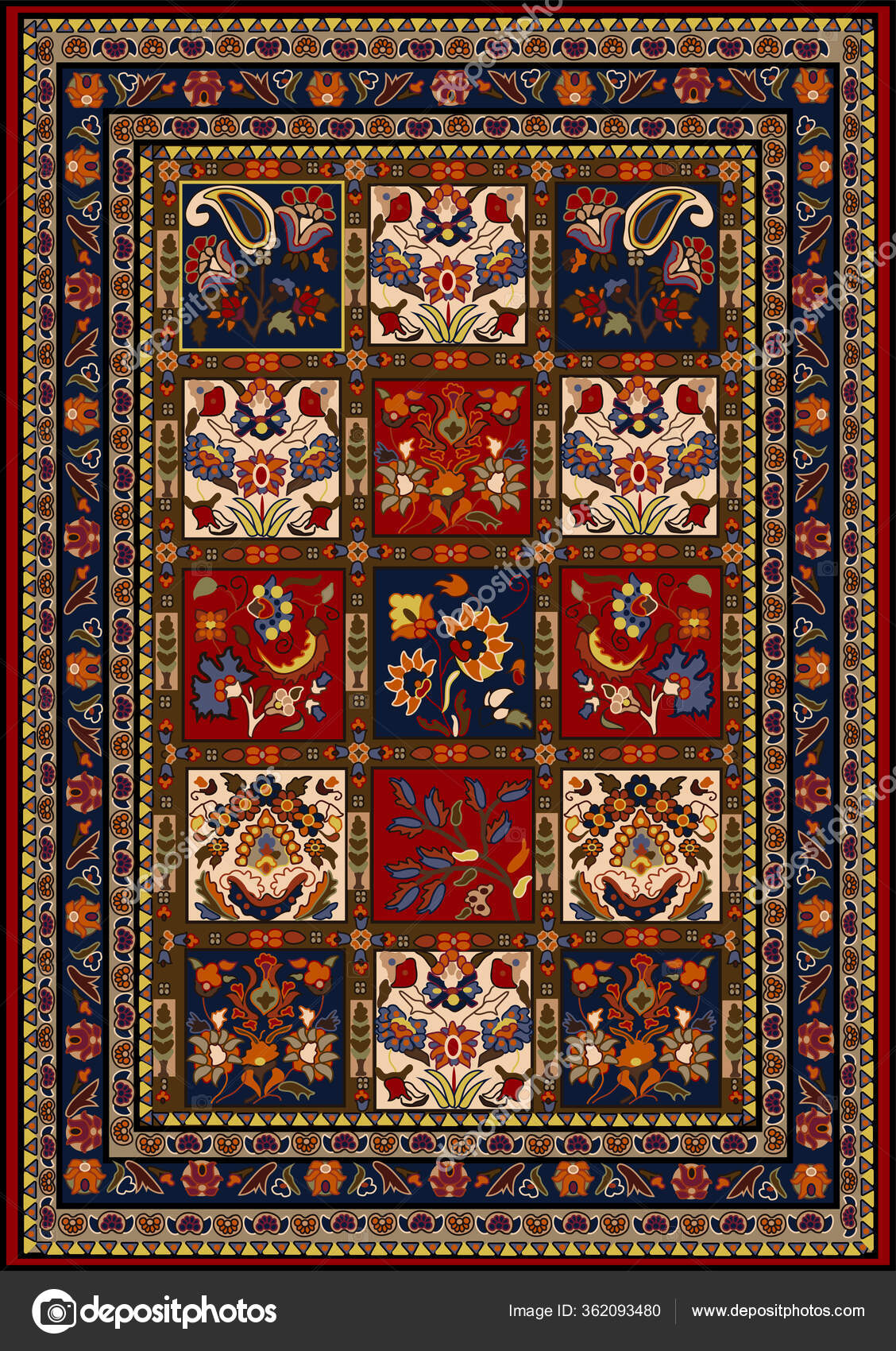 Persian Carpet Original Design Tribal Vector Texture Easy Edit Change ...