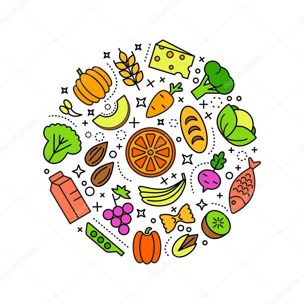 Icono de comida saludable — Vector de stock © vextok #133003598