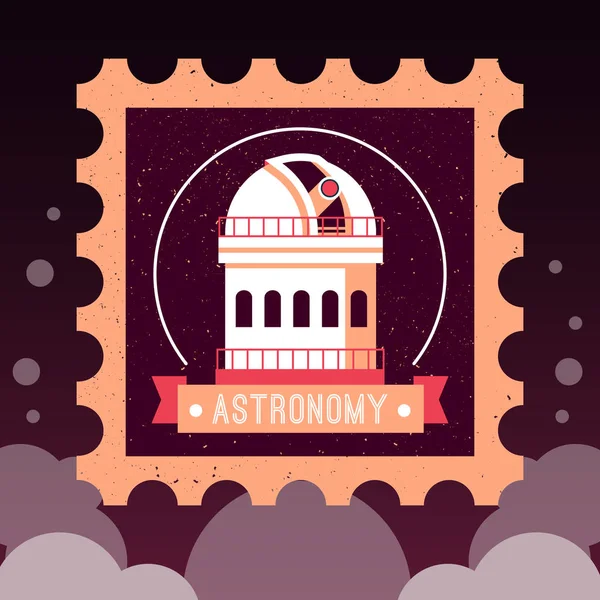 Space emblem in vintage style — Stock Vector © vextok #136857704