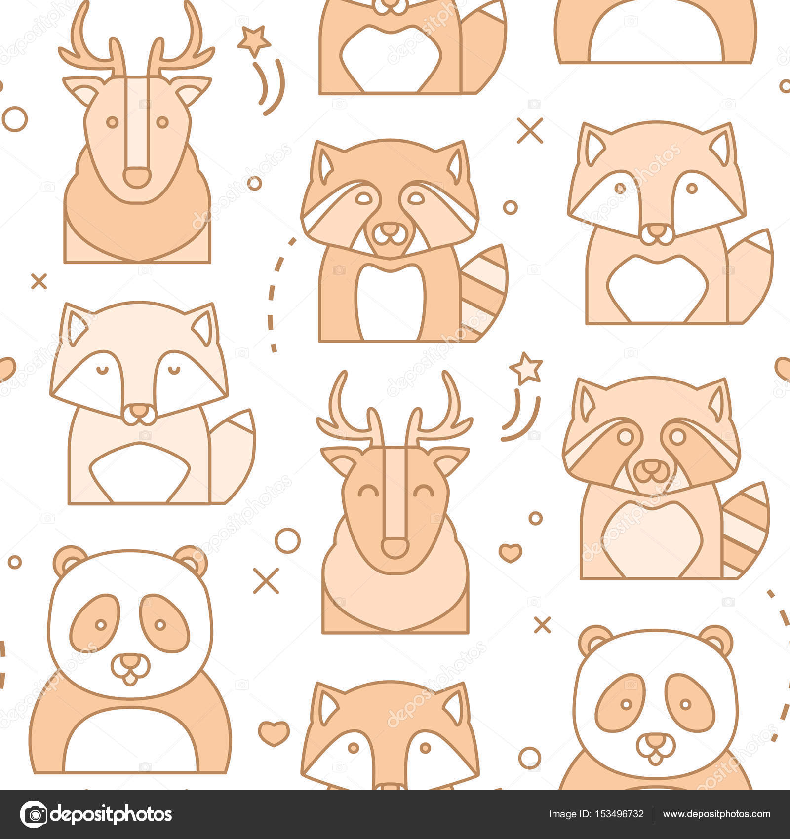 Colorful animals pattern Stock Vector Image by ©vextok #153496732